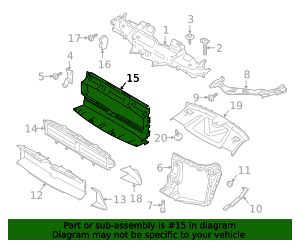 95B-121-707-F - Radiator Support Air Duct 2015-2024 Porsche Macan ...