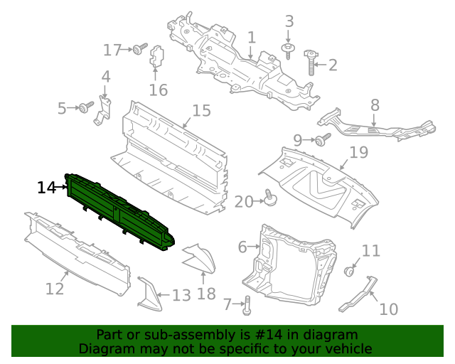2019-2024 Porsche Macan Radiator Shutter Assembly 95B-121-257-GY | Porsche Marin