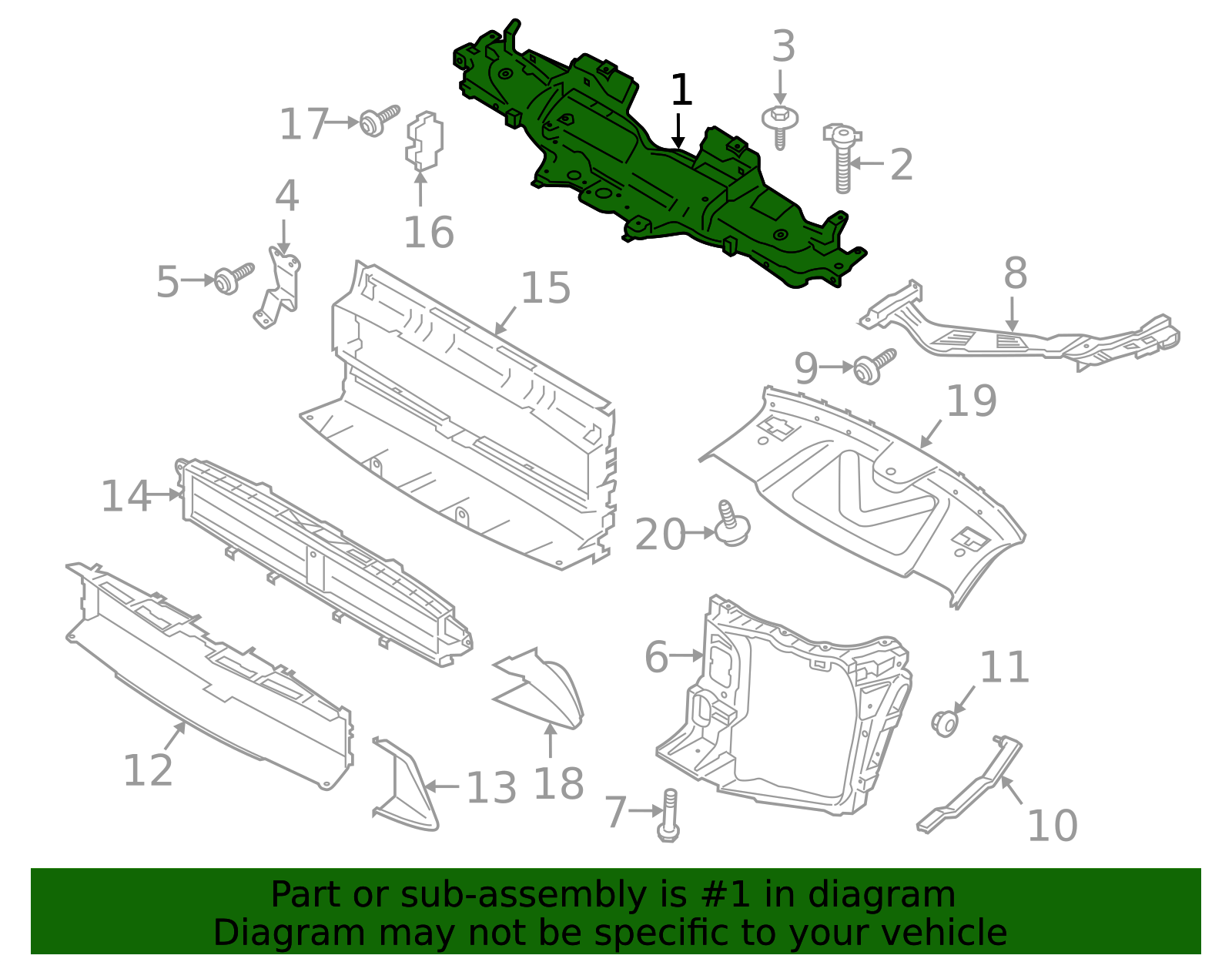 2015-2024 Porsche Macan Upper Tie Bar 95B-805-931-G | Sunset Porsche Parts