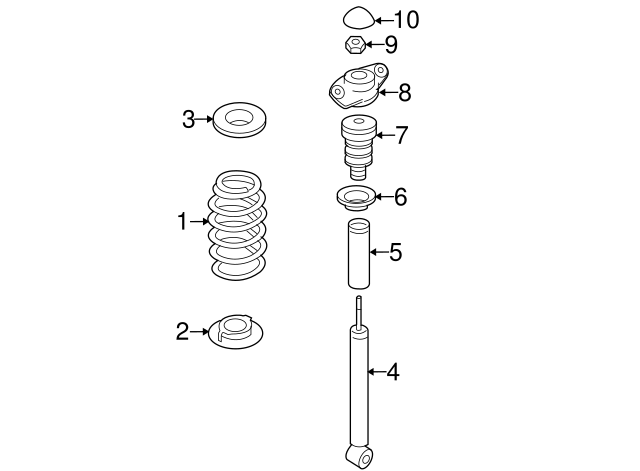 1K0-513-029-HN - Suspension Shock Absorber 2006-2013 Audi | Audi OEM Parts
