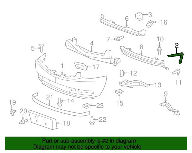 2007-2014 Cadillac Bumper Cover Side Bracket 25948814 | GMPartsDirect.com