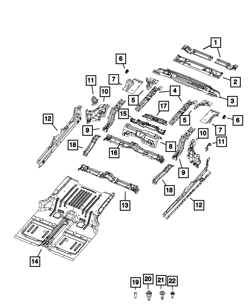 2022-2025 Jeep Wrangler Rear Seat Cross-Member 68412004AA | Retail ...