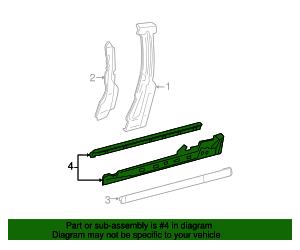 1998-2010 Volkswagen Beetle Inner Rocker 1C0-809-597-D | QuickParts