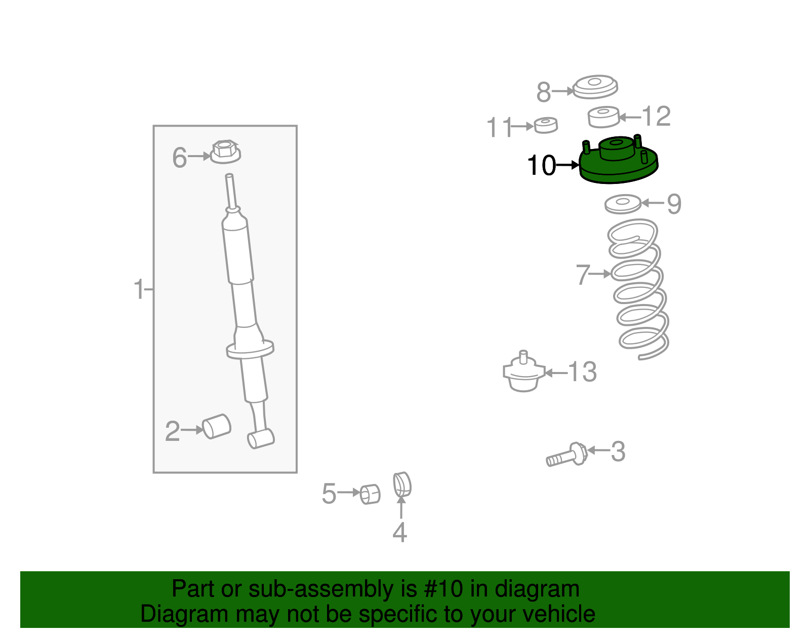Toyota Parts Shock Mount (Left, Right, Front) 48609-60100 | Toyota ...