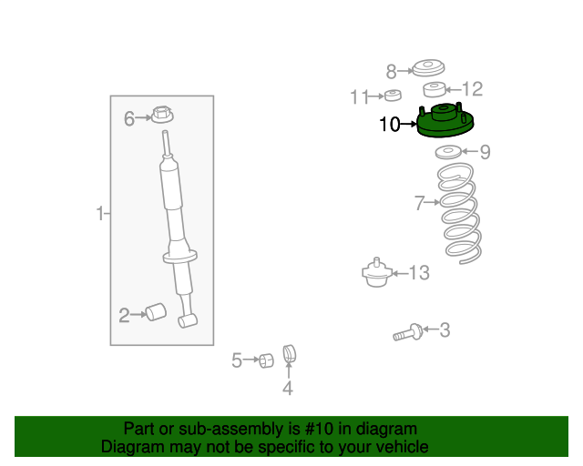 48609-60100 - Shock Mount (Left, Right, Front) - 2003-2023 Toyota | OEM ...