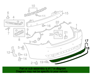 2011-2016 Chevrolet Rear Bumper Fascia Insert 95963891 GM ...
