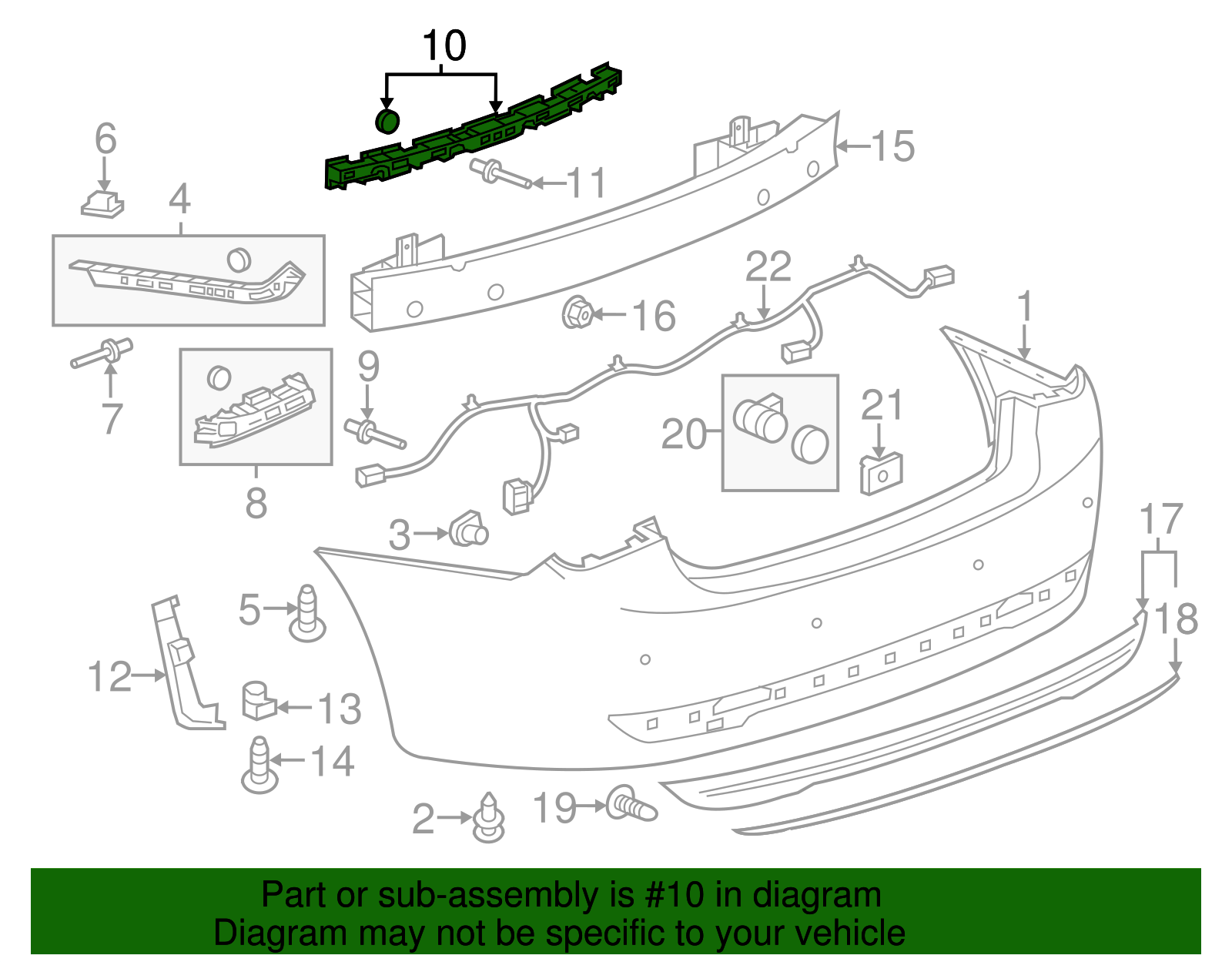 2011-2016 Chevrolet Rear Bumper Fascia Center Bracket 94833091 | OEM GM ...