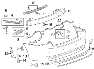 2011-2016 Chevrolet Rear Bumper Fascia Center Bracket 94833091 GM ...