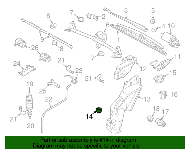 2002-2009 Audi Washer Reservoir Seal 8E0-955-465-B | Genuine Audi Parts