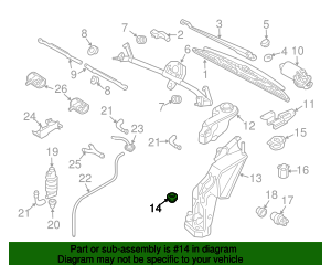 2002-2009 Audi Washer Reservoir Seal 8E0-955-465-B | Genuine Audi Parts