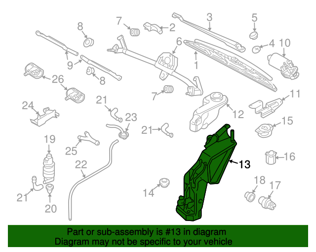 8E0-955-453-BF - Washer Fluid Reservoir 2005-2009 Audi ...