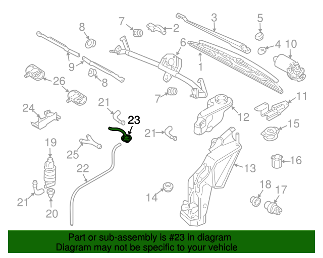 2005-2008 Audi Windshield Washer Hose Grommet 8D0-971-841-D ...