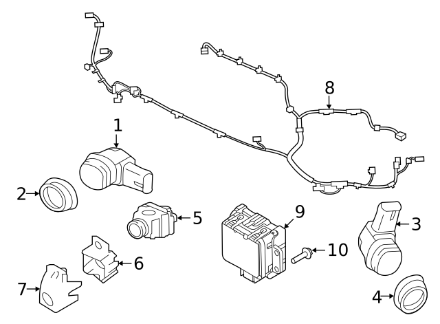 2021-2022 Jaguar E-Pace Parking Aid System Wiring Harness J9C27415 ...