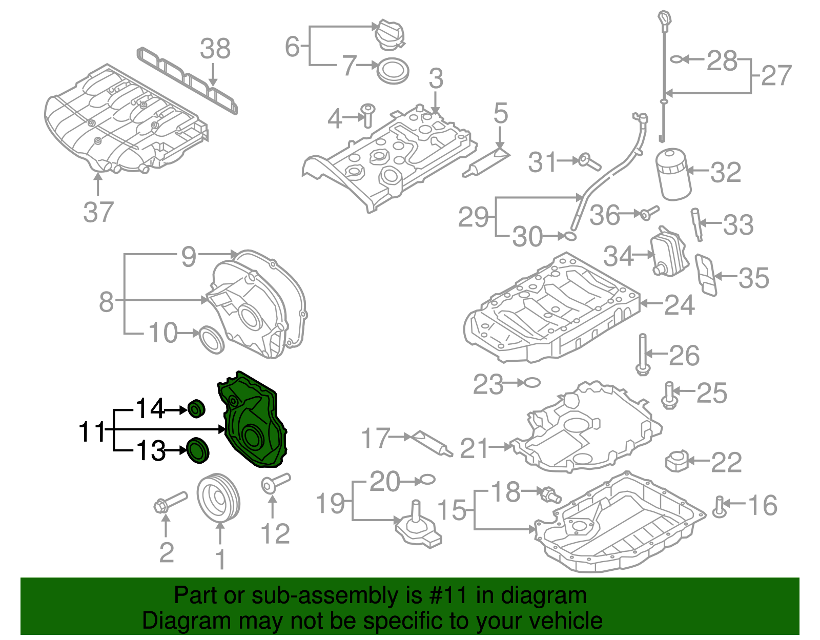 2012-2020 Volkswagen Front Cover 06K-109-210-AF | vwpartscenter