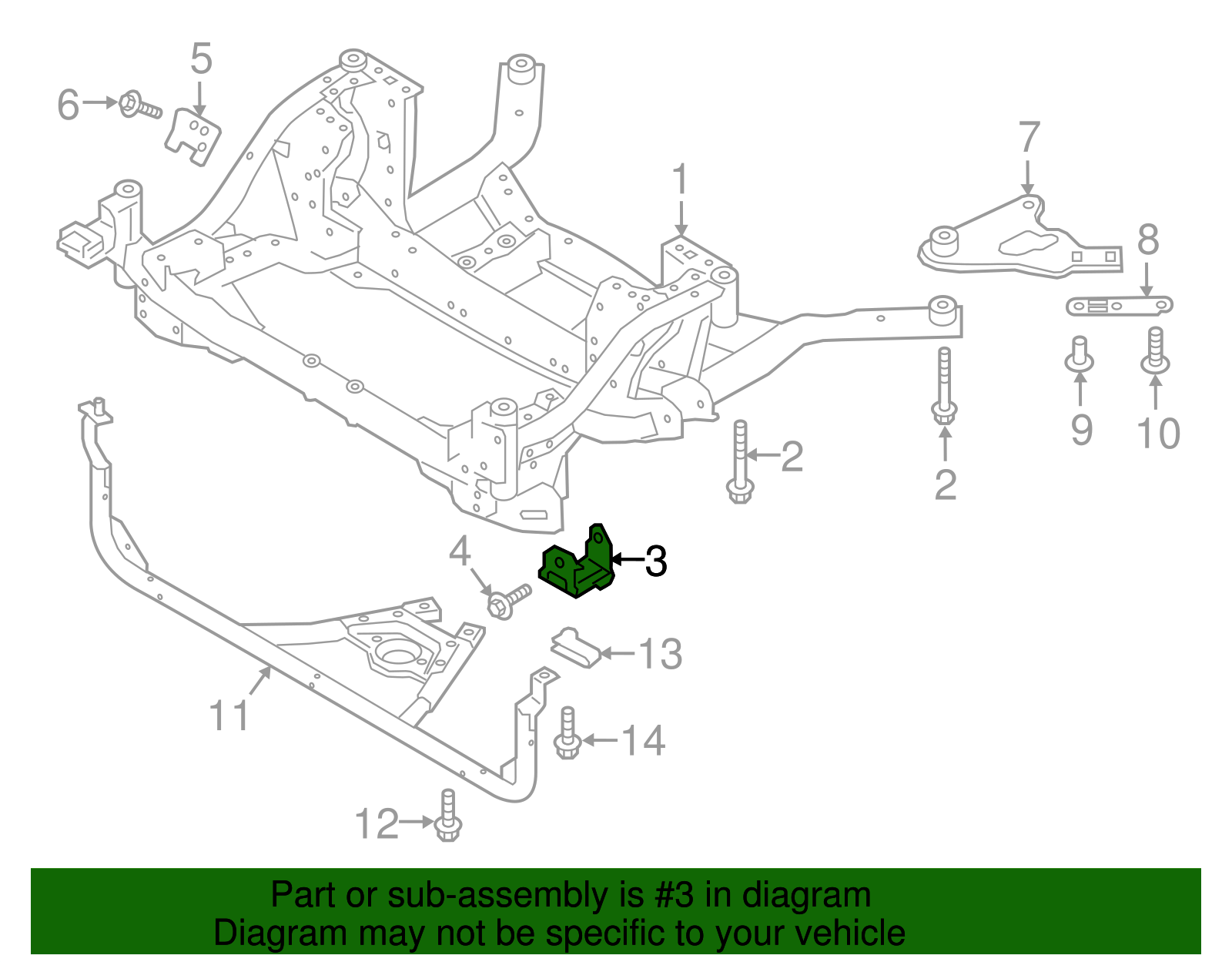 LR093552 - Suspension Cross-Member Support Bracket 2018-2023 Land Rover ...