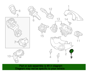 2012-2014 Ford Focus Steering Column Cover Plug EV6Z-3E745-AA | OEM ...