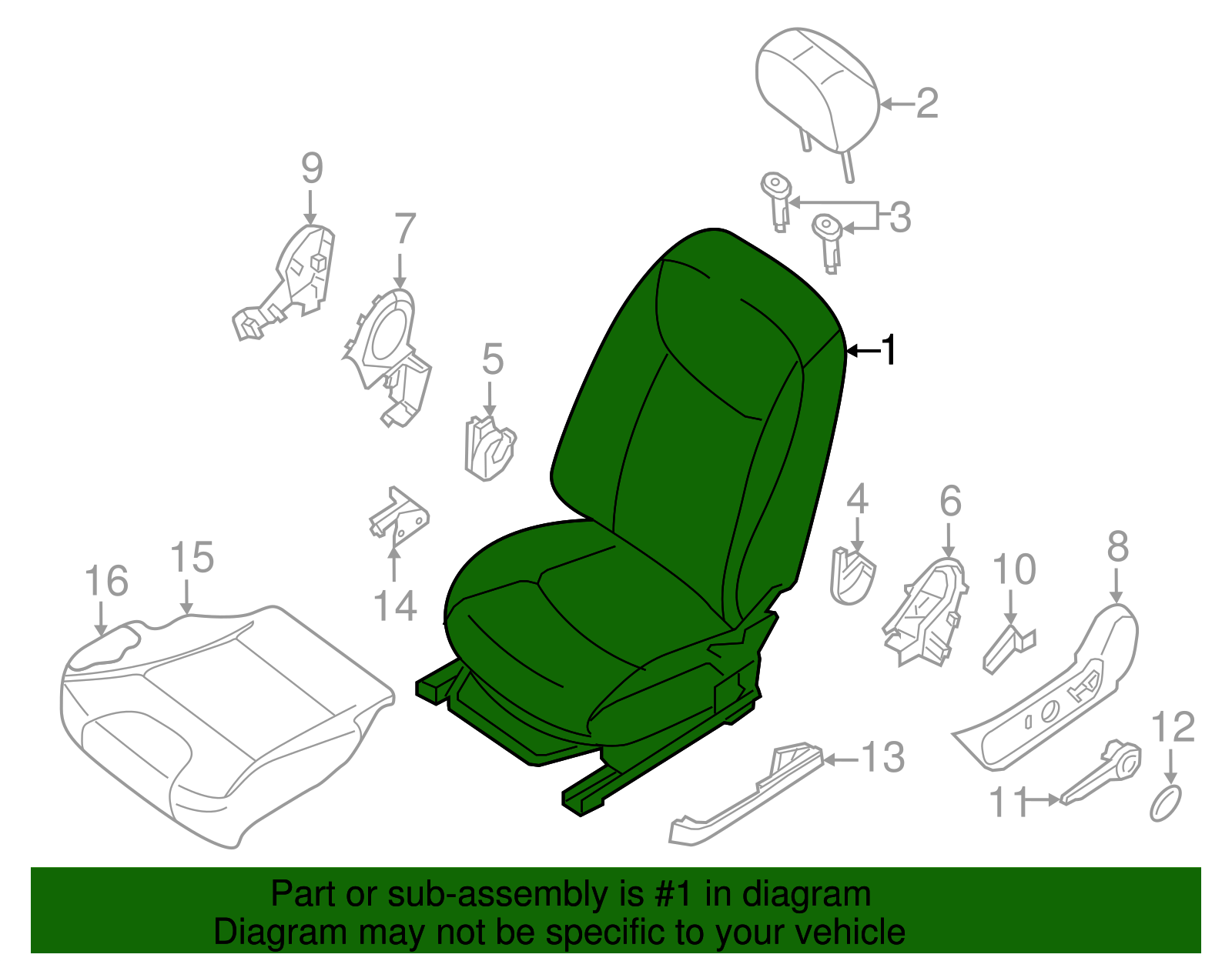 87651-9AN0B - Seat 2015 Nissan Sentra | AutoNation Parts