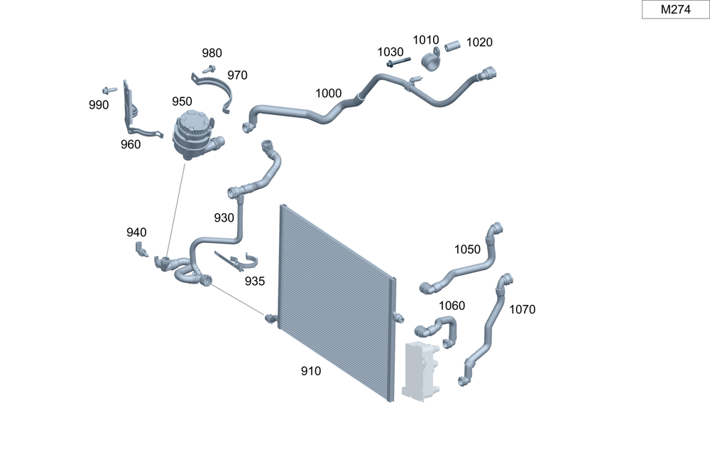 253-501-17-00 - Coolant Filling Hose 2017-2019 Mercedes-Benz E300 ...