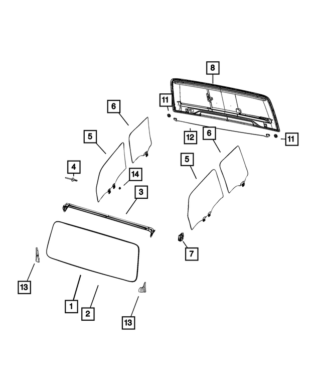 2020-2025 Jeep Gladiator Backlite Glass 68343605AM | Mopar eStore
