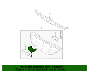 86353-2F030 - Emblem Holder 2004-2006 Kia Spectra | Kia.Parts Store