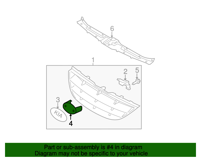 86353-2F030 - Emblem Holder 2004-2006 Kia Spectra | Kia.Parts Store