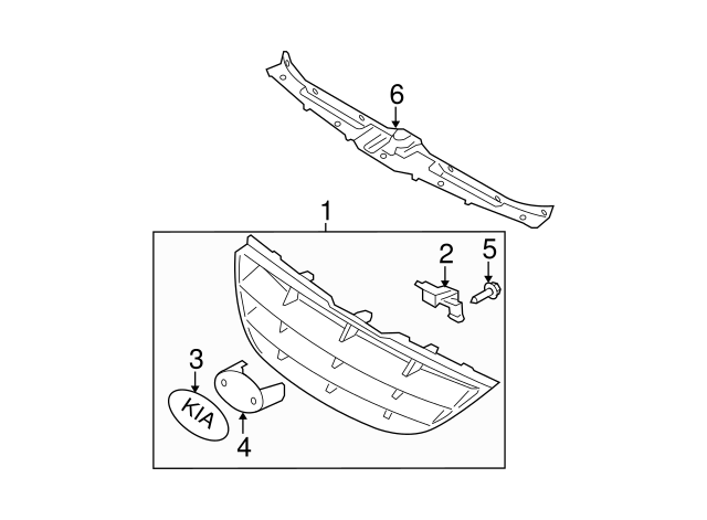 86350-2F050 - Grille Assembly 2004-2006 Kia Spectra | Kia.Parts Store