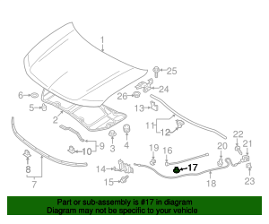 MR523317 - Support Rod Clip 2002-2024 Mitsubishi | Mitsubishi Direct Parts