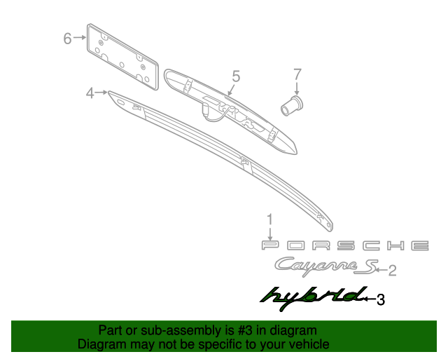 2011-2014 Porsche Cayenne Hatch Emblem 958-559-675-11 | OEM Parts Online