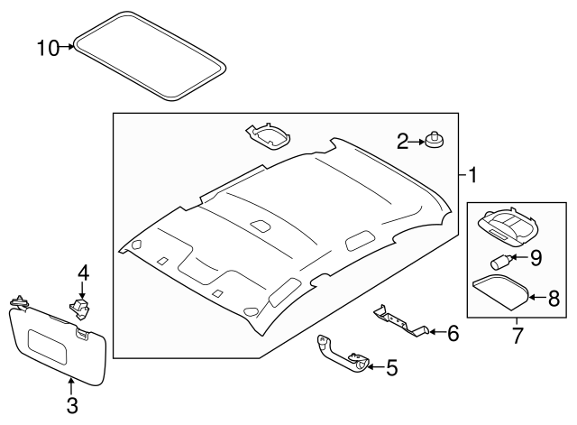 Sun Visor Assembly Left-hand 92011FL091ME | OEM Parts Online