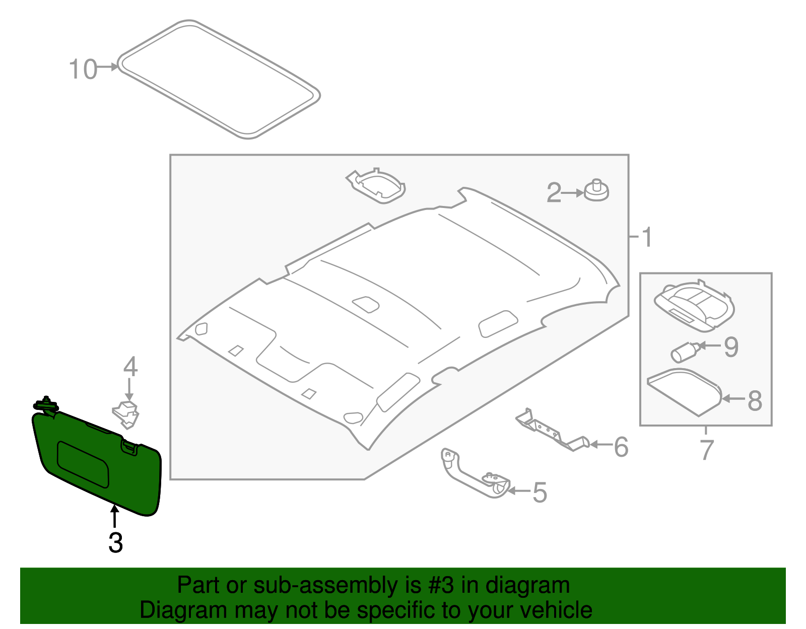 2017-2023 Subaru Sun-Visor 92011FL091ME | Subaru Parts Store