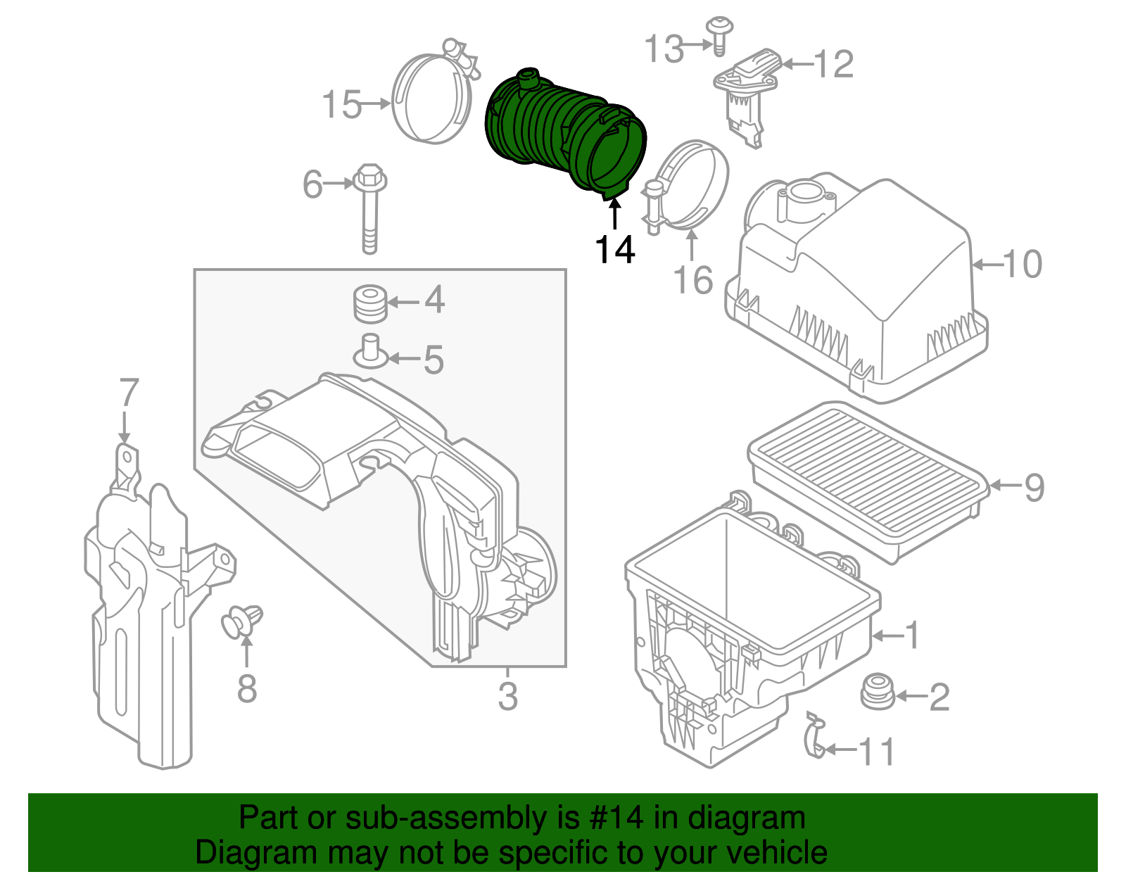 PY01-13-221 - Engine Air Intake Hose 2014-2021 Mazda | Florida Mazda Parts