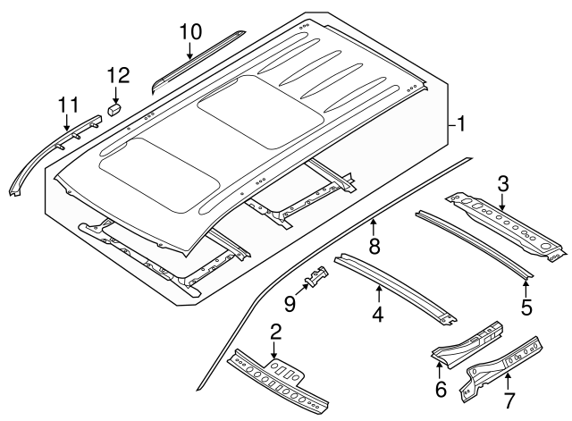 2011-2017 Nissan Quest Drip Molding Retainer 73858-1JA9A | CMA's ...
