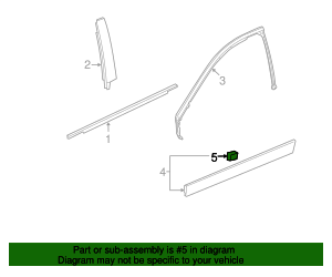 2010-2016 Cadillac SRX Lower Molding Retainer 11570846 | TascaParts.com