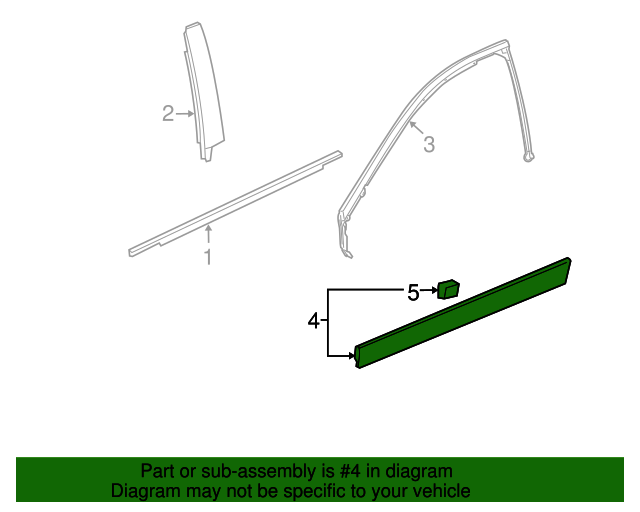 2010-2016 Cadillac SRX Passenger Side Door Lower Molding 15929260 GM ...
