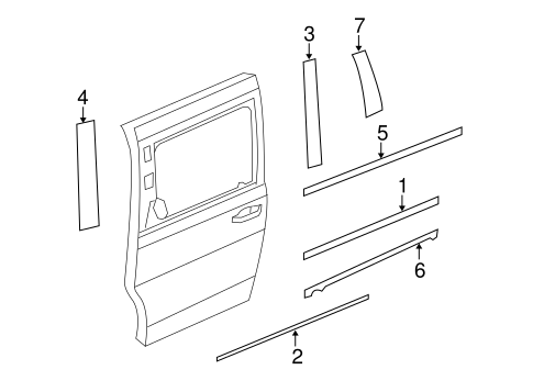 Exterior Trim - Side Door for 2012 Volkswagen Routan | VW Car Part