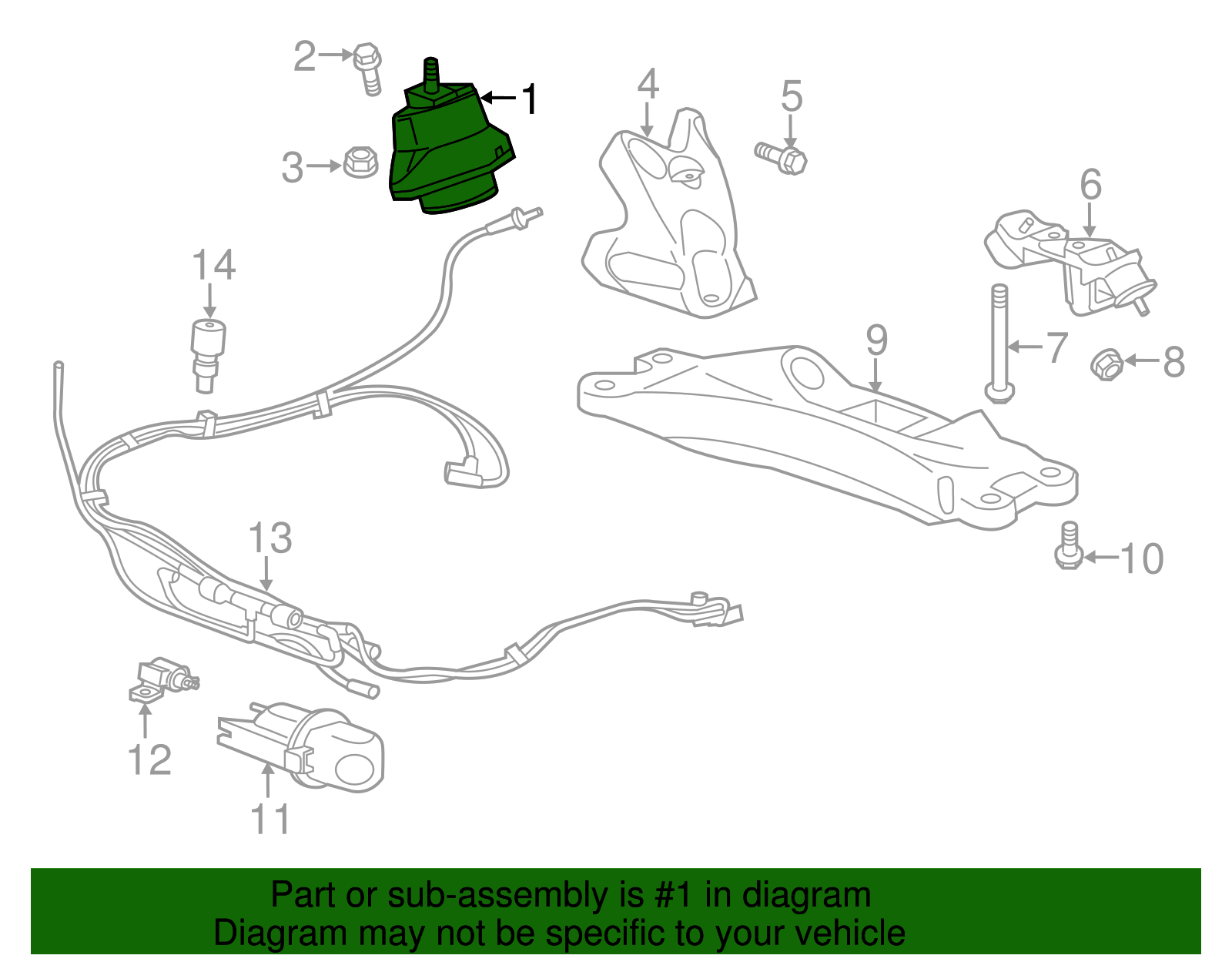 2014-2019 GM Motor Mount - Passenger Side (RH) 23340400 | NewGMParts.com