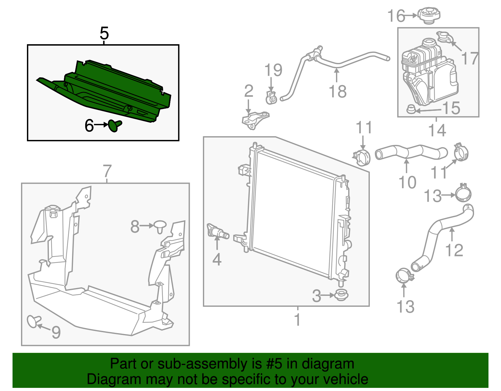2013-2019 Cadillac ATS Upper Radiator Air Baffle 23229471 GM ...