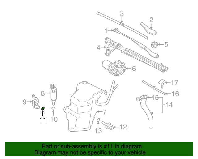 8678424 - Windshield Washer Pump Grommet - 2000-2016 Volvo | Volvo OEM ...