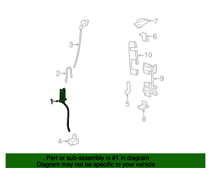 2007-2013 GM Passenger Side Rear Door Latch Control 25992785 GM ...