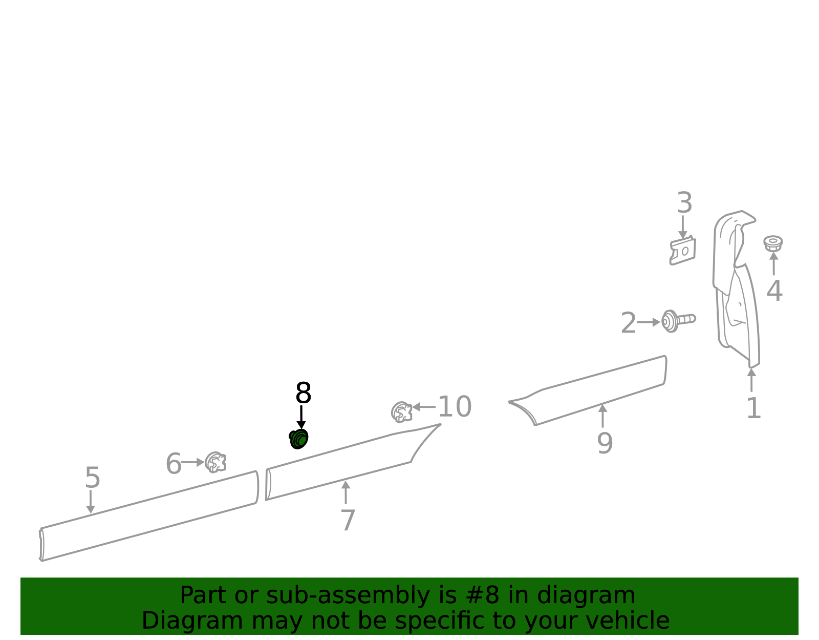 Genuine OEM Side Body Panel Molding Clip | 9109910000 | Fits Select ...