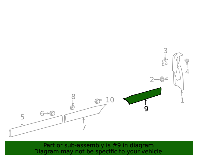 907-690-57-00-9K83 - Rear Molding 2019-2024 Mercedes-Benz | Mercedes ...