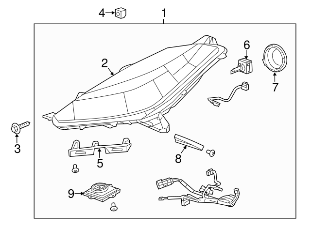 2014-2019 Chevrolet Corvette Driver Side Headlamp 84750165 GM ...
