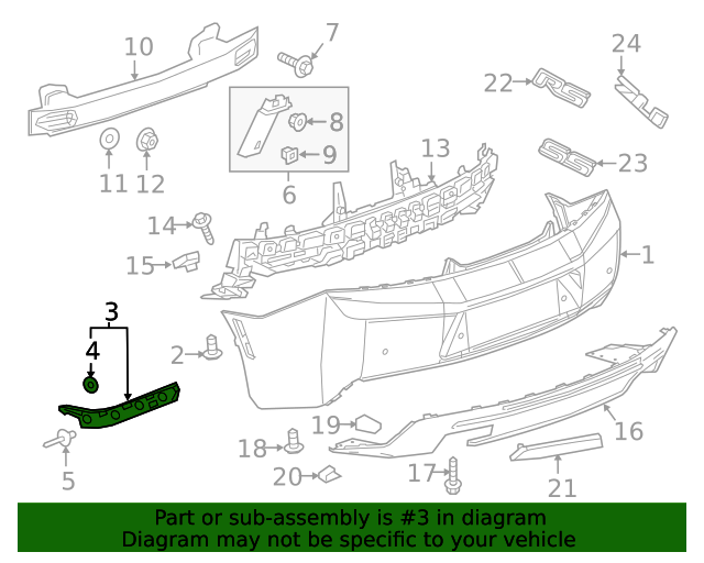 84603116 - Driver Side Rear Bumper Fascia Guide 2016-2024 Chevrolet ...