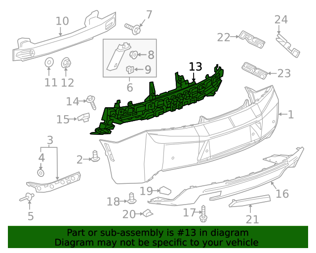 2019-2024 Chevrolet Camaro Rear Bumper Fascia Energy Absorber 84667437 ...