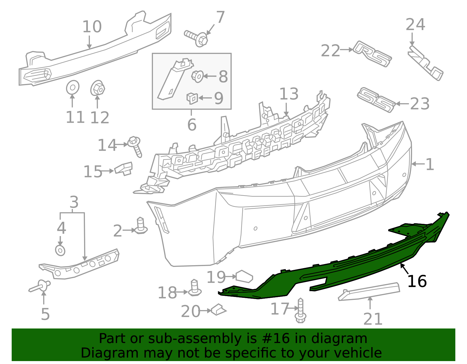2017-2024 Chevrolet Camaro Rear Lower Bumper Cover 84306917 GM ...