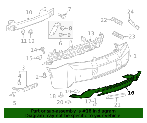 2020-2024 Chevrolet Camaro Black Rear Bumper Lower Fascia 84054988 GM ...