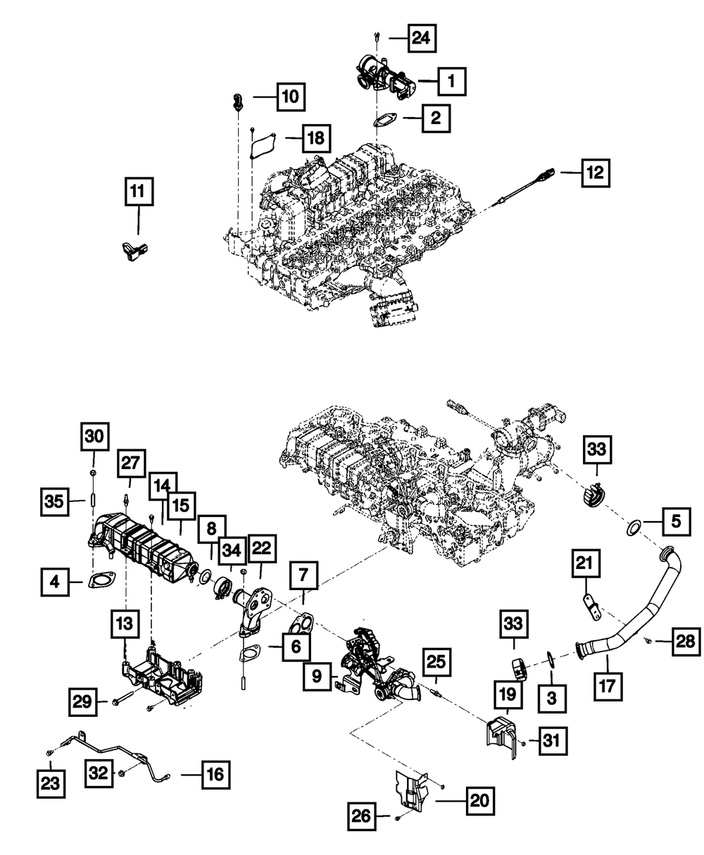 2007-2009 Dodge Egr Valve Cooler Kit 68066579AA | Canada Mopar® Estores