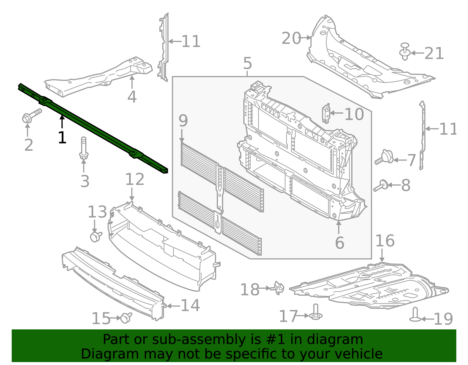 OEM Ford Lower Tie Bar For 2020-2025 Ford - Part No. LX6Z-7810812-A ...