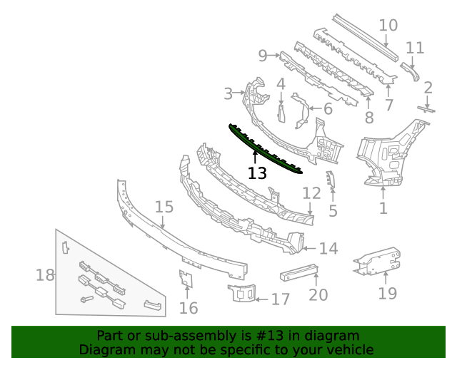 223-885-20-00 - Bumper Cover Reinforcement 2021-2023 Mercedes-Benz | AutoNationParts.com