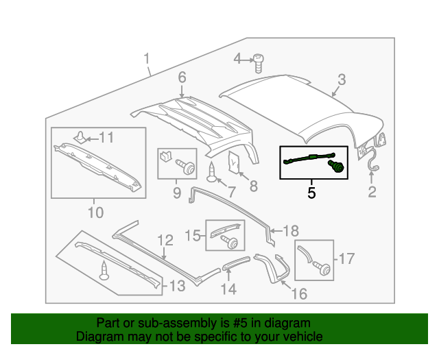 427-898-634 - Top Cover Repair Kit 2011-2015 Audi R8 | Audi OEM Parts